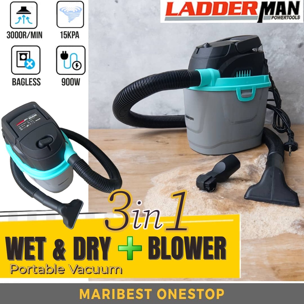 Ladderman VAC 6L Capacity 3 in 1 Vacuum Cleaner Wet Dry Vacuum Blower ...