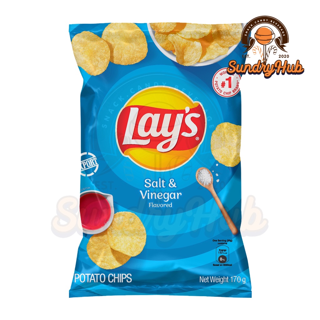 Lays Large Potato Chips Salt & Vinegar 170g | Shopee Malaysia