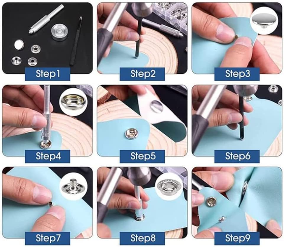 #201 Installation Tool & 10pcs 15mm @ 17mm Snap Buttons / Leather ...
