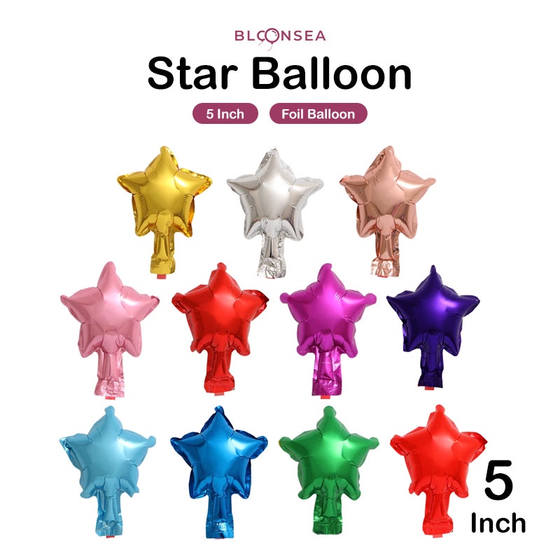 5 Inch Star Five Pointed Shape Foil Balloon Birthday Party Hot Air ...
