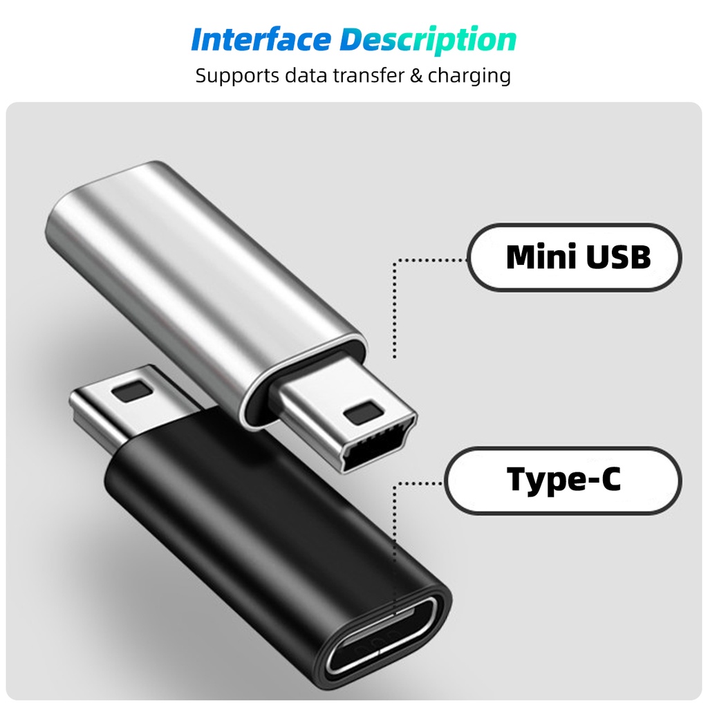 HdoorLink Type C to Mini USB Adapter Type C Female To USB Male Data ...