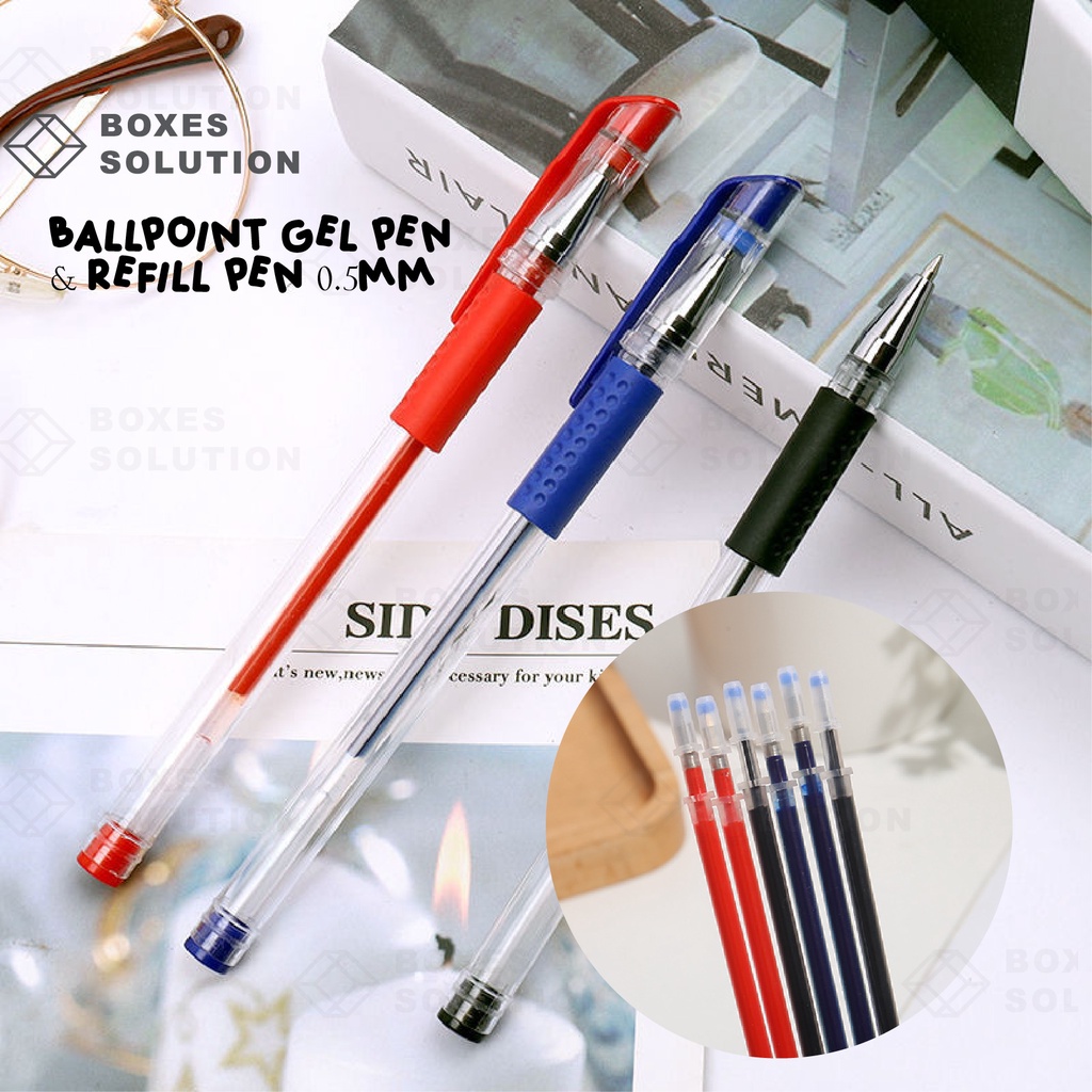 VBS 0.5mm Gel Pen Alat Tulis Pen Hitam Pen Biru Pen Merah Black Pen Blue Pen Red Pen Stationary ...