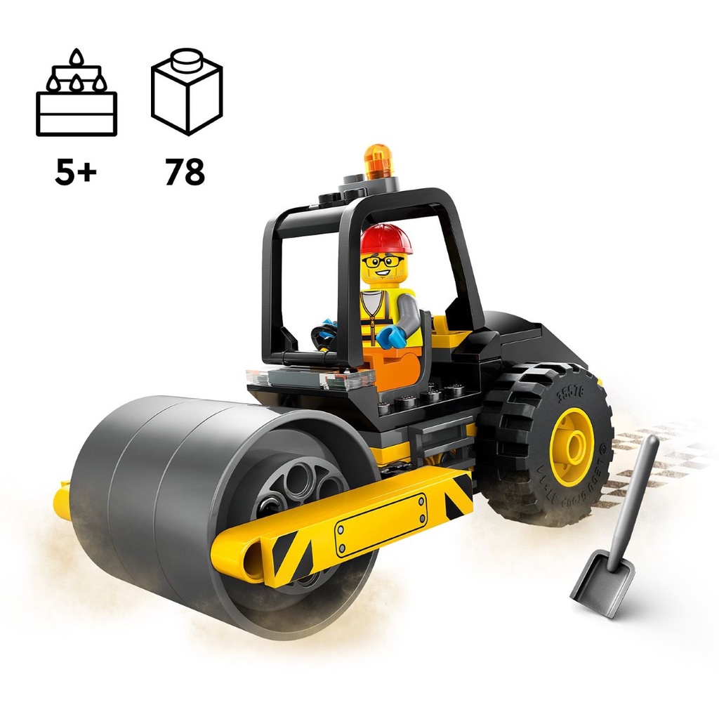 LEGO 60401 City Construction Steamroller Building Toy Set (78 Pieces ...