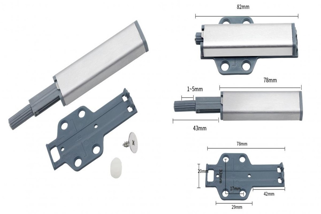 Cabinet Hardware Push Touch Latch for Wardrobe Push-on Push Touch Latch ...