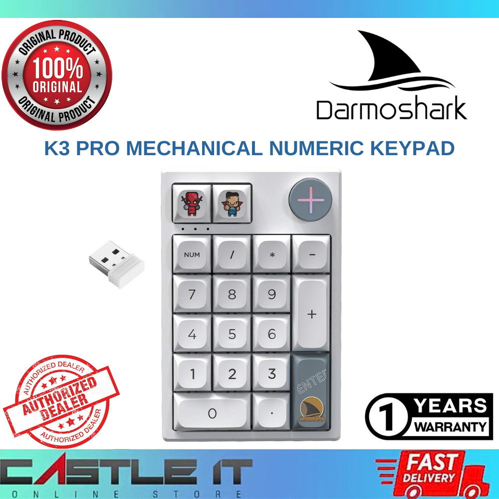 Darmoshark K3 Pro Numeric Keypad Tri-Mode (Wireless/Bluetooth/Wired ...