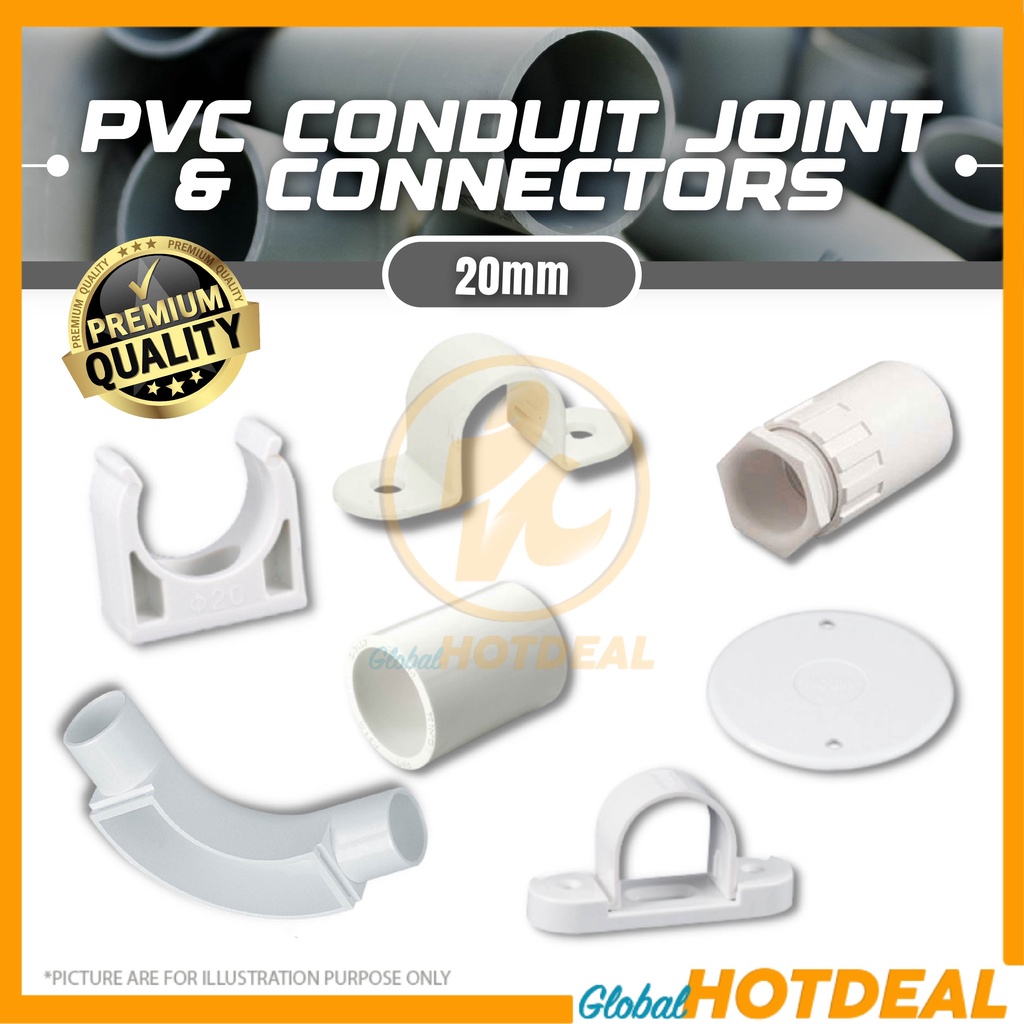 [1PC] PVC 20mm Conduit Joints and Pipe Connectors White(Socket Joint ...