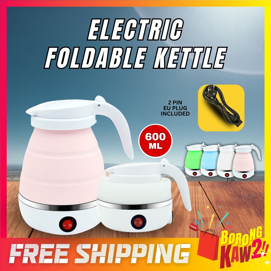 Electric Mini Kettle Stainless Steel Portable Kettle Foldable Electric ...