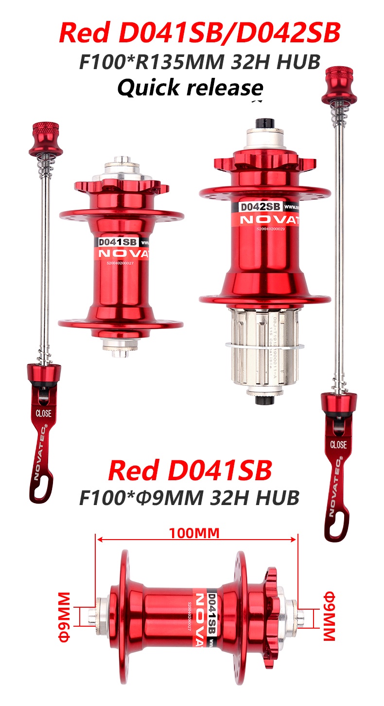 Hubs mtb NOVATEC D041SB D042SB Mountain Bike 28H 32H 36 Holes Quick ...