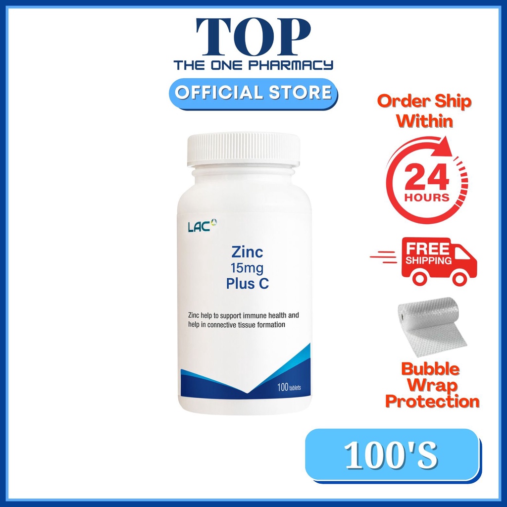 LAC Zinc 15mg Plus C -(100 Tablets) | Shopee Malaysia