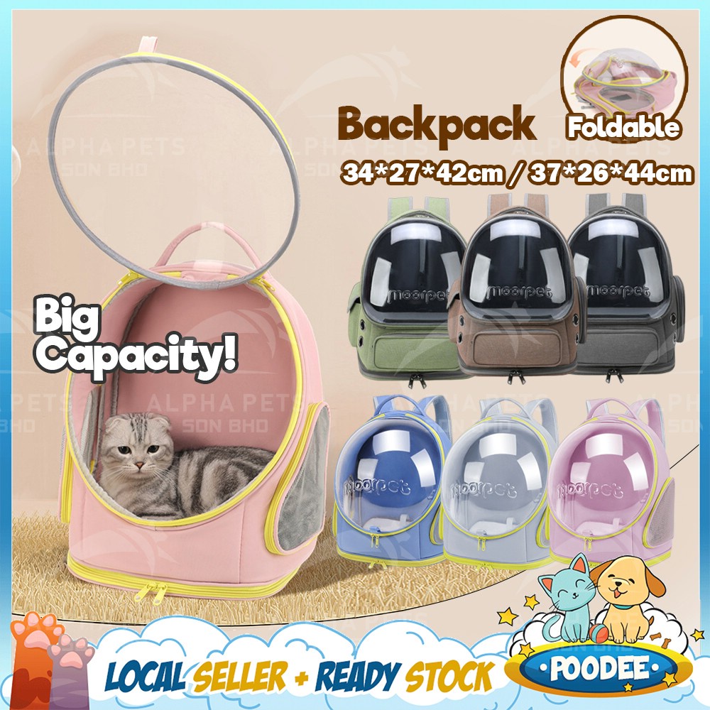 POODEE Large Capsule Pet Cat Bag Backpack Carrier Outdoor Travel Beg ...