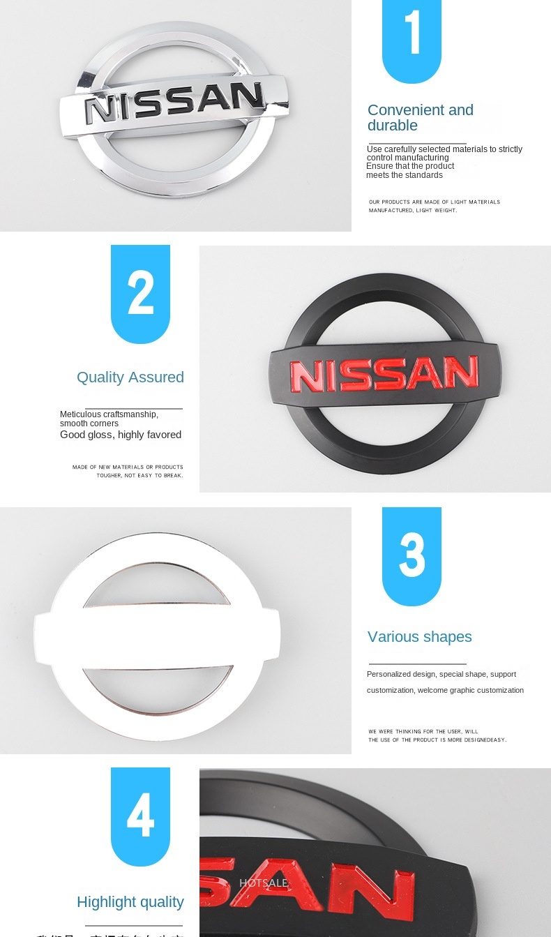 Applicable To Nissan All Models Car Logo ABS Electroplating Car Sign ...