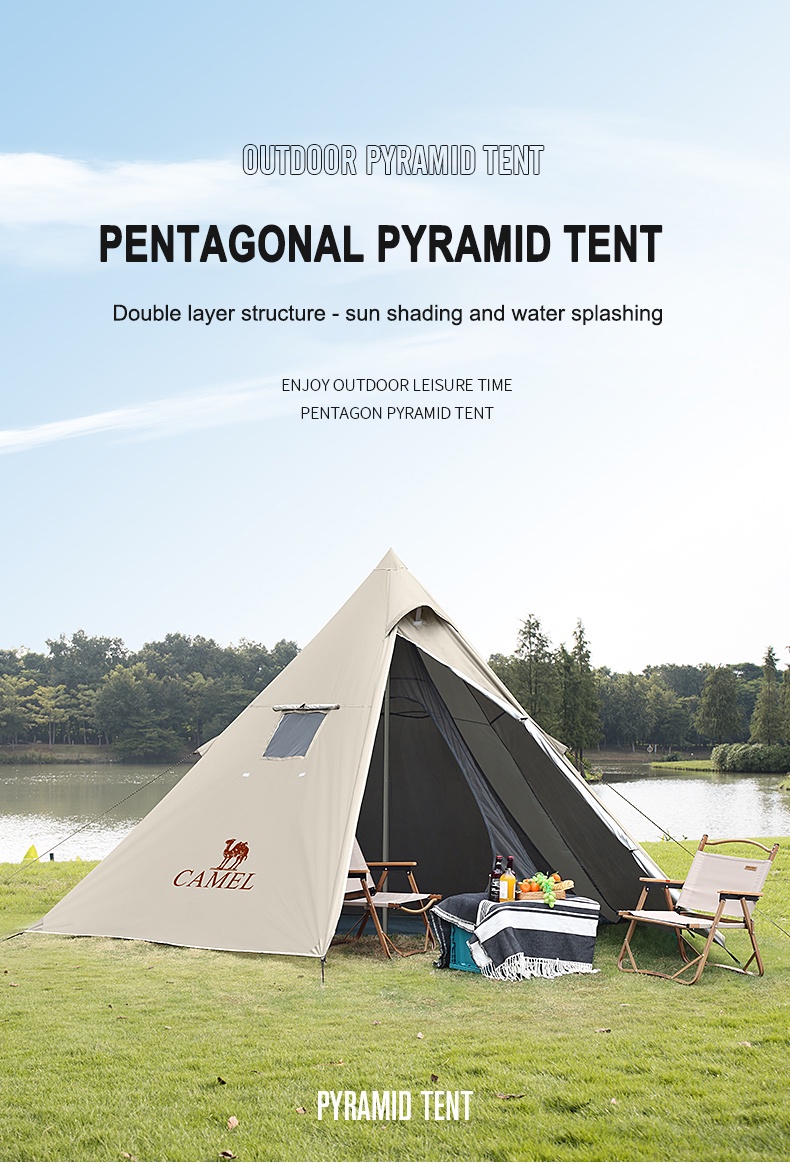 CAMEL CROWN Outdoor Pentagonal Pyramid Tent, Suitable for 2-3 People | Shopee Malaysia