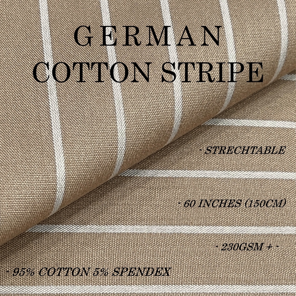 (0.5m) German Cotton Finest Yarn Stripe and Petak Design Kain Pasang ...