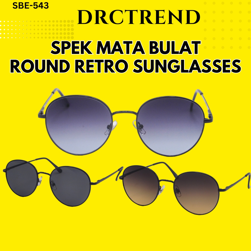 READY STOCK SPEK MATA BULAT CERMIN MATA HITAM UNISEX ROUND SHAPE ...