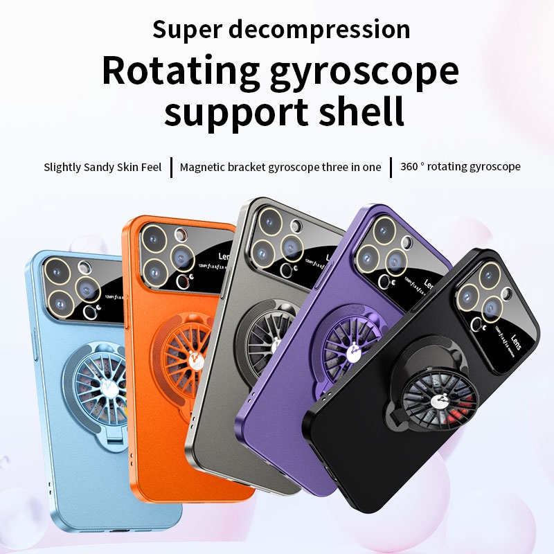 Magnetic Rotating Gyro Stand Phone Case for IPhone 15 13 12 14 Pro Max ...