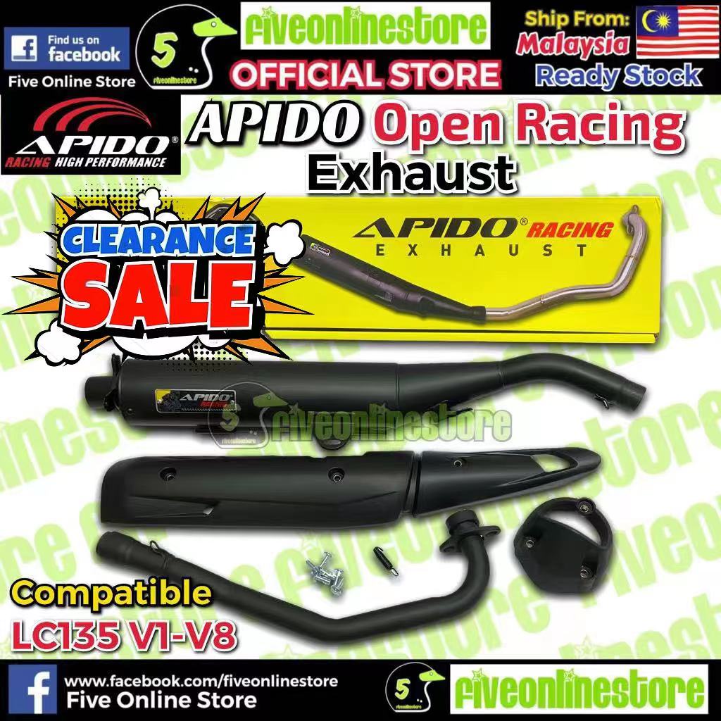 APIDO Open Racing Exhaust Pipe Yamaha LC135 V1 To V7 LC135 4S 5S SRL115 ...
