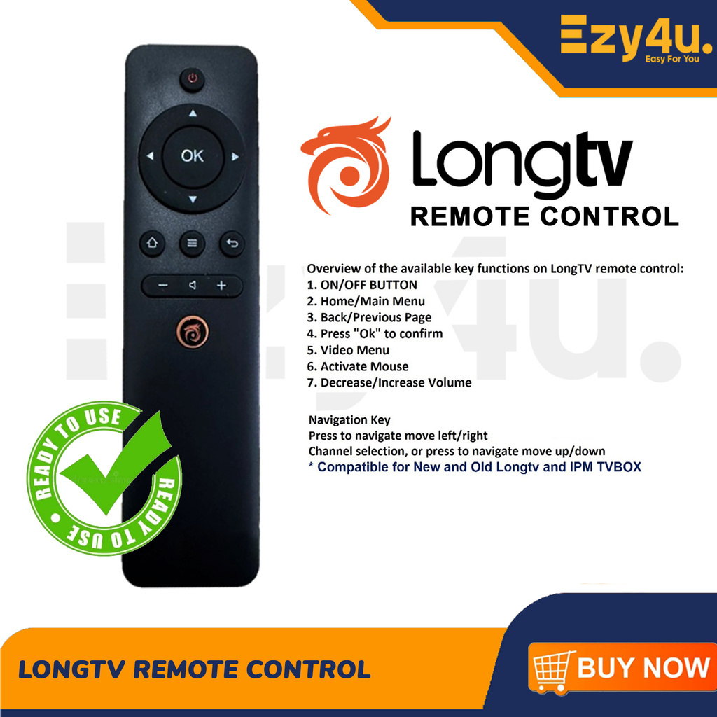 [2023 NEW VERSION] LongTV Remote Control Long TV IPM TVBOX | Shopee ...