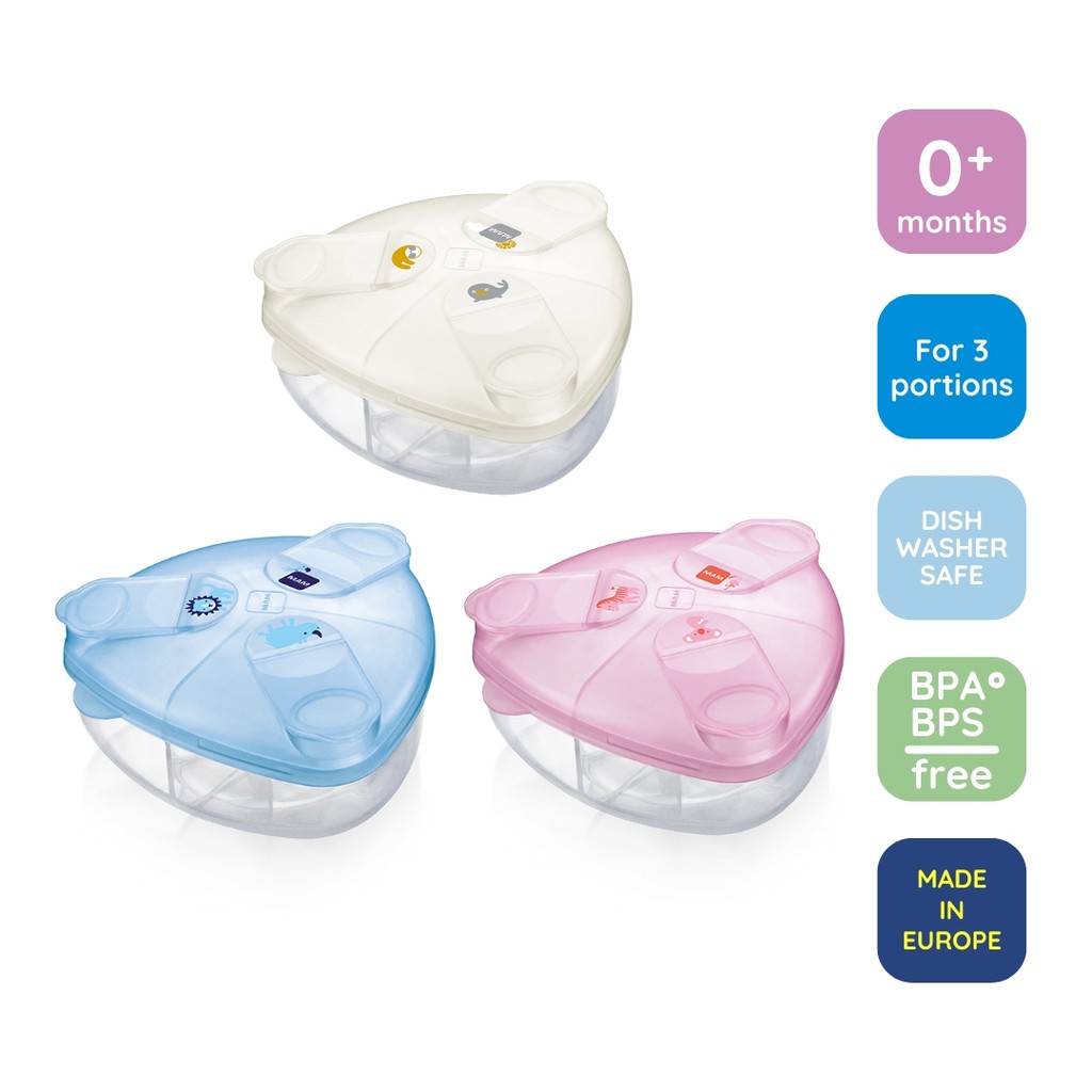 MAM Milk Powder Dispenser 40 grams per portion / 3 portions | Shopee ...
