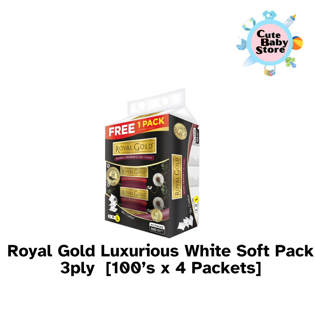 Royal Gold Luxurious (White) Soft Pack 3 PLY (100's x 4 + 1 Packs ...