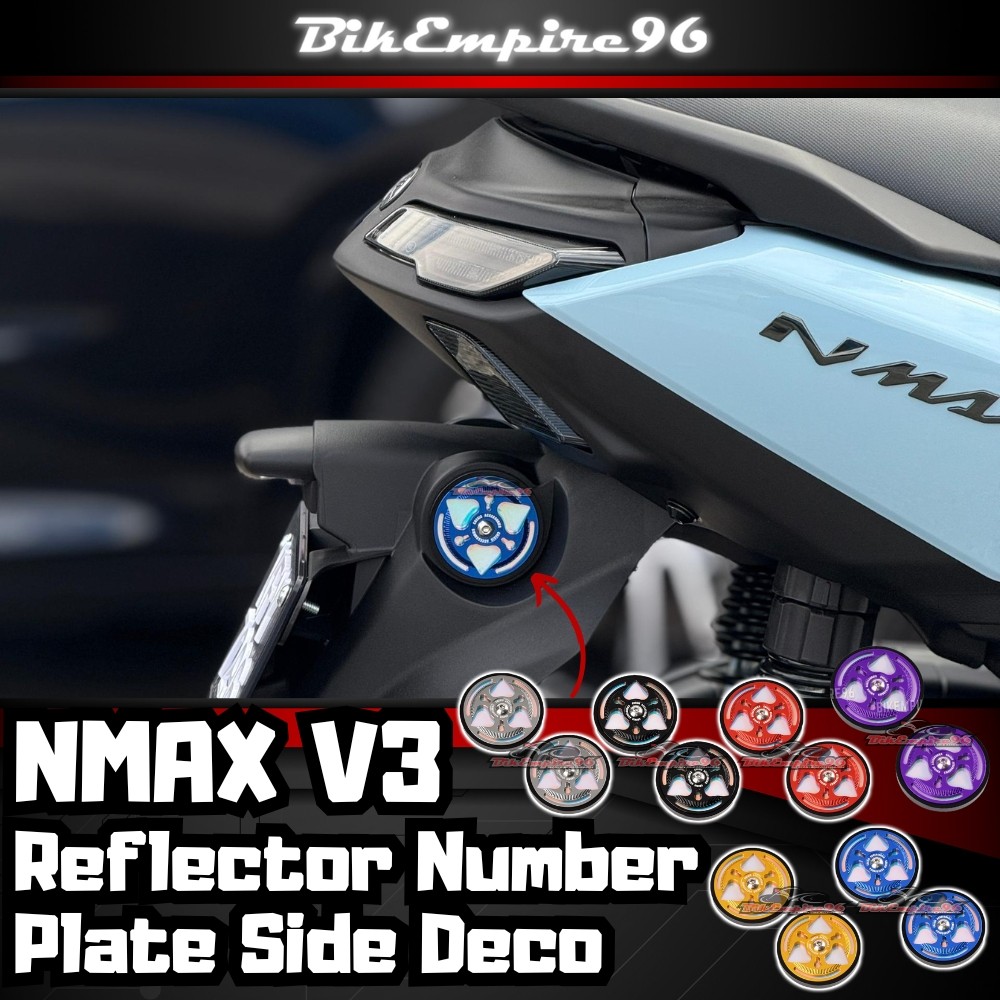 Nmax V3 Reflector Number Plate Side Deco Night Driving Reflective Sign ...