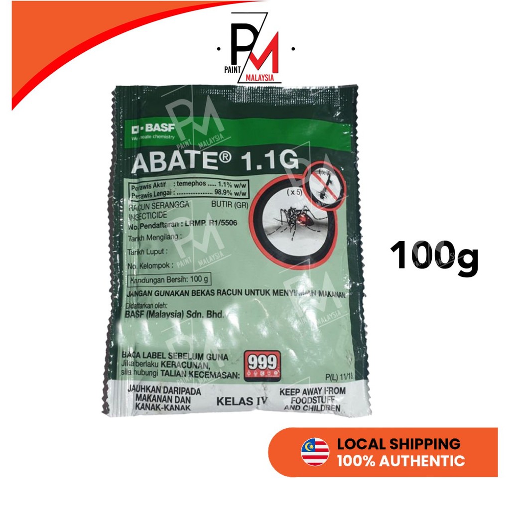 BASF Abate 1.1G 100g Temephos Aedes Mosquito Larva Larvae Killer Racun ...