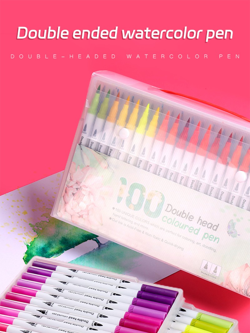 24/36/48/60/80/100 Color Dual Tip Markers – Watercolor Brush Pens for ...