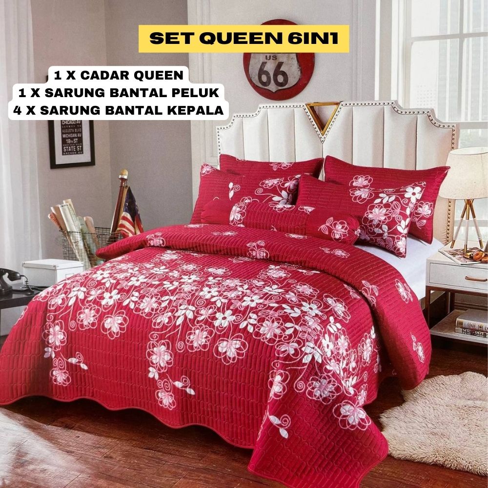 Cadar Patchwork Cartoon Set 6 IN 1 Bed Sheet VOL 1 ( QUEEN SIZE ...