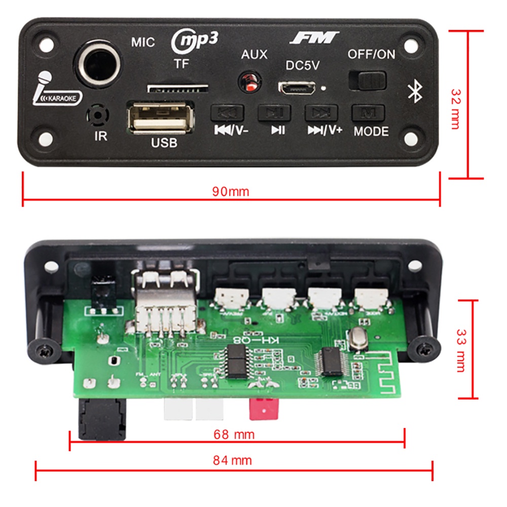 DC 5V Wireless Bluetooth DIY MP3 Decoder Board 6W Amplifier Handsfree ...