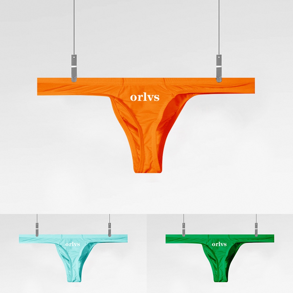 Mens Briefs Low-rise Bulge Pouch Thong T-back G-string Bikini Underwear ...