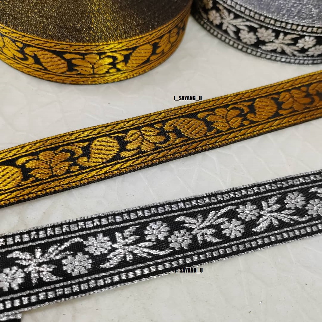 (Roll) 18yard Jacquard Border Lace Songket Lace Songket Trim JR888 ...