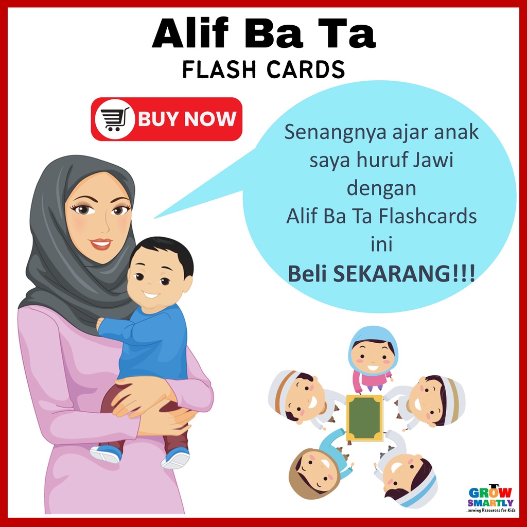 Alif Ba Ta Flash Card for Baby Belajar Jawi Cara Mudah Jawi Prasekolah ...