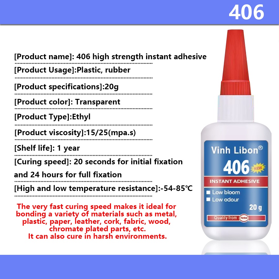 One Piece Of 20G Strong Instant Adhesive, Including 401, 403, 406, 460 ...