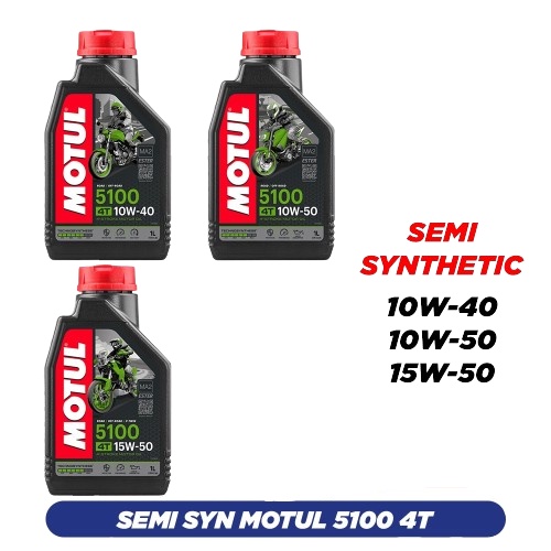 MOTUL 4T 5100 10W 40 10W 50 15W 50 TECHNOSYNTHESE SEMI SYNTHETIC ESTER MINYAK HITAM ENGINE OIL ...