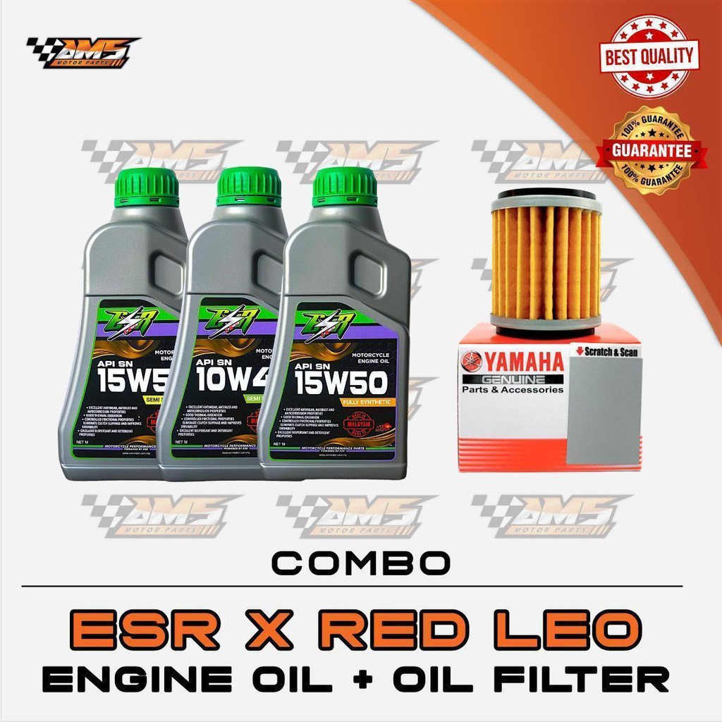 UNIVERSAL RED LEO X ESR COMBO ENGINE OIL + OIL FILTER FOR YAMAHA ...