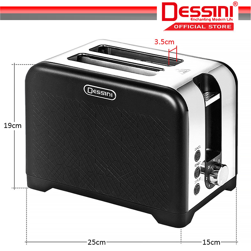 DESSINI ITALY Double Sided Electric Bread Toaster Sandwich Maker 7 ...