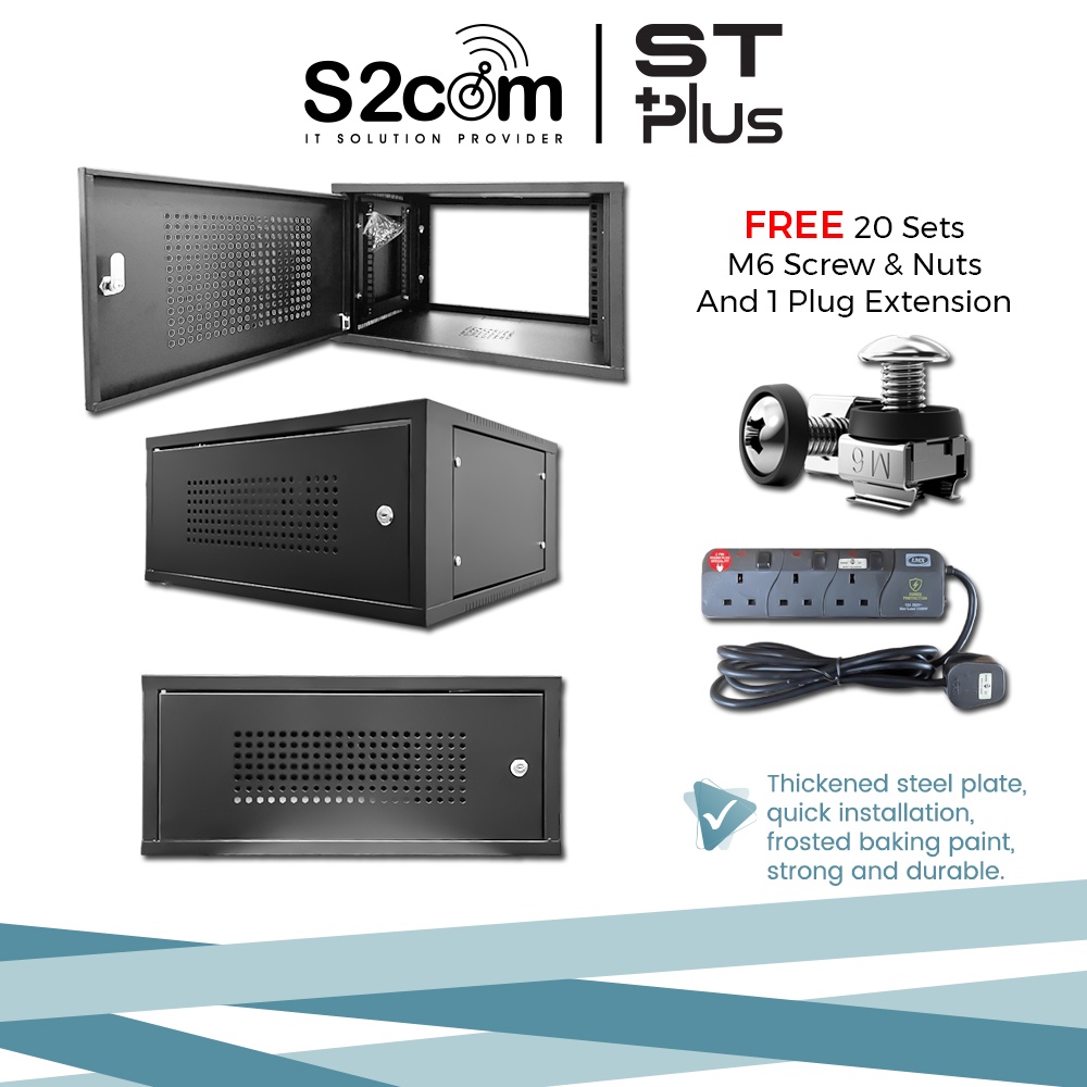 4U / 6U Wallmount Server Cabinet Network Rack With Perforated Metal ...