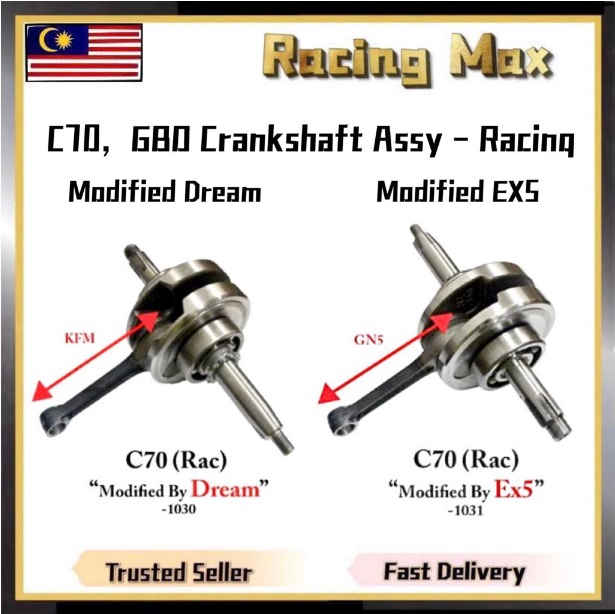 Honda C70 GBO Racing Crankshaft Crank Shaft Assy Modify Modified Modi ...