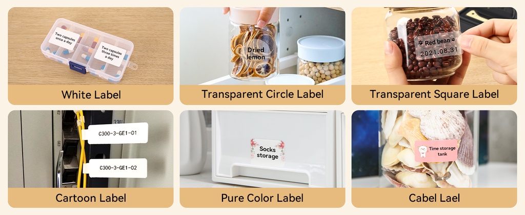 NIIMBOT B21/B1/B203/B3S Label printing paper transparent name sticker self-adhesive sticker ...