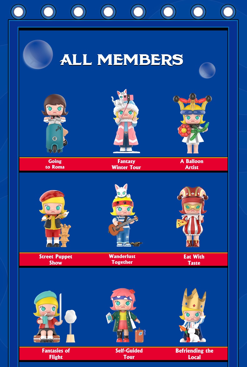 POP MART Molly Imaginary Wandering Series Cute Kawaii Action Figures ...