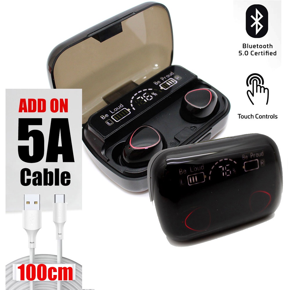 TWS Earbuds M10/M25 Earbuds Wireless Earphone Bluetooth 5.0 Fon Telinga ...