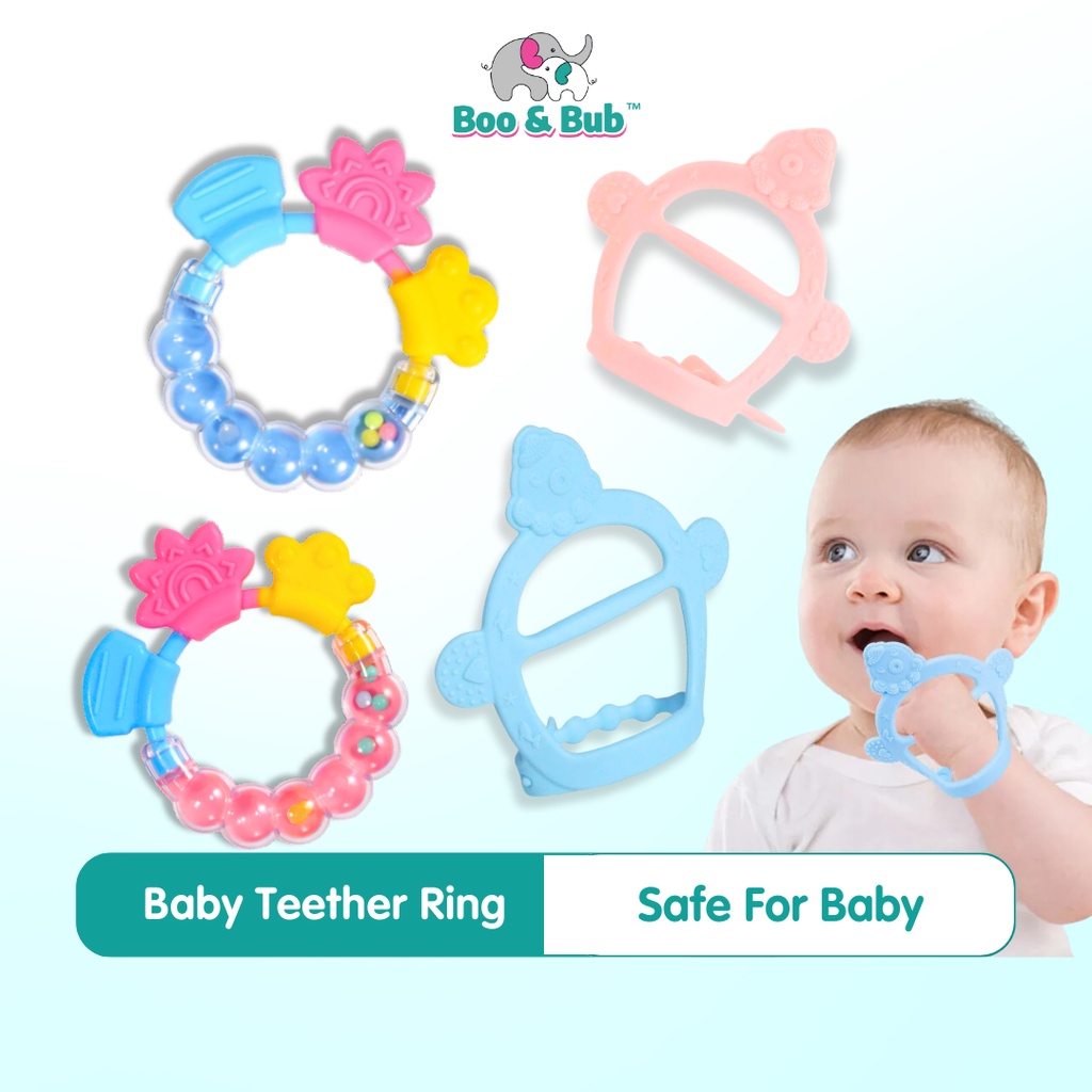 🐘Boo&Bub🐘Baby Teether Ring |Toddle Safe BPA Free Banana Teething Ring ...