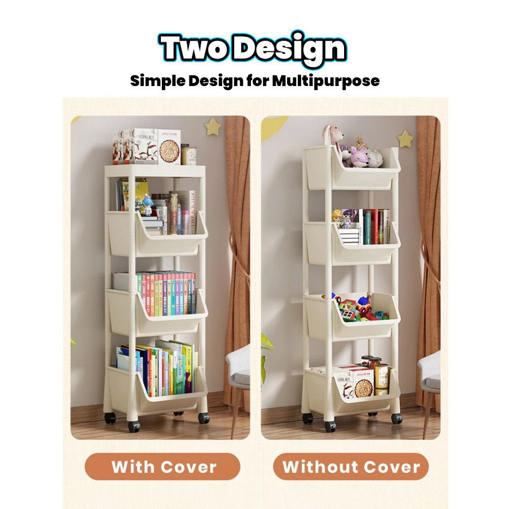 Alatstar 2/3/4/5 Tier Plastic Trolley Rack With Wheels Multifunction ...