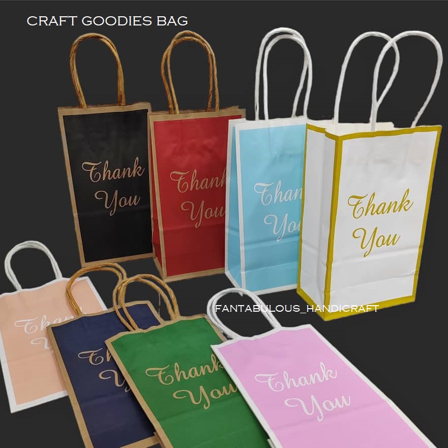 100PCS CRAFT PAPER BEG 20.5cmx12cmx7cm Gift Bag Goodies Beg | Shopee ...