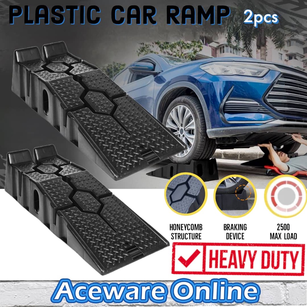 1Pair (2pcs) Heavy Duty Plastic Car Ramps Car Vehicle Truck Repairing ...