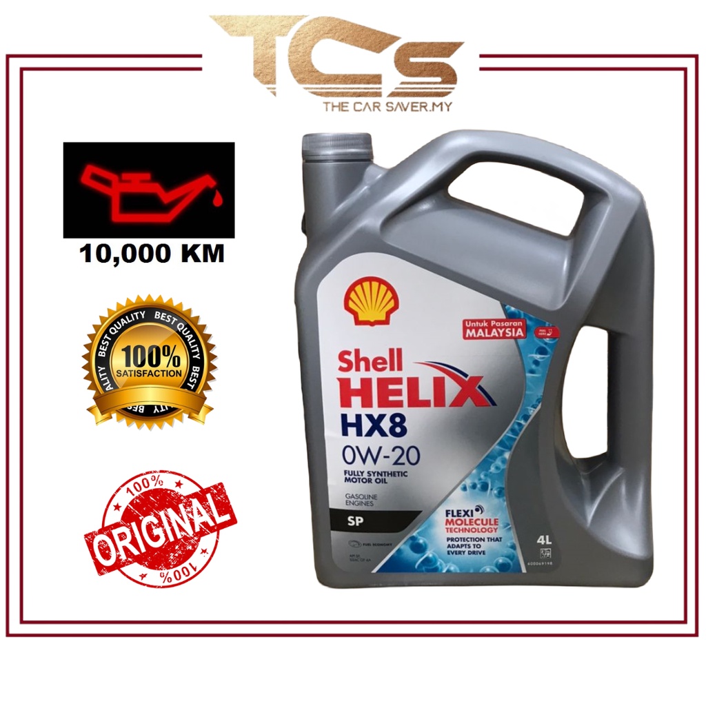 SHELL HELIX HX8 0W20 FULLY SYTHETIC MOTOR OIL GASOLINE ENGINES SP 4 ...