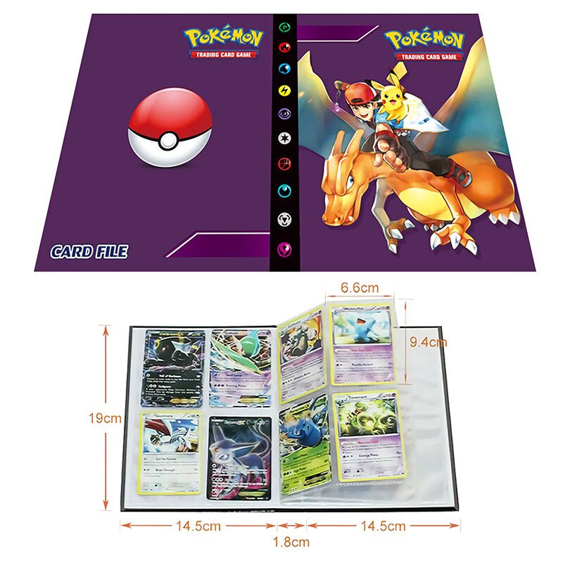 Pokemon Album Book 240pcs 4 grids Album Notebook Storage Folder ...