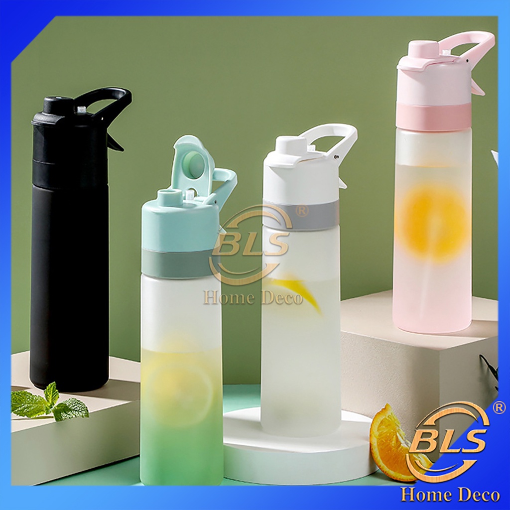 650ml Spray Water Bottle Dual Purpose Gradient Color Portable Sports ...