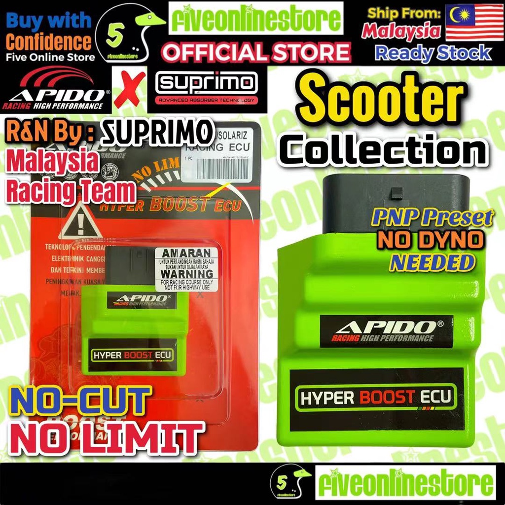 Apido Racing Hyper Boost ECU PNP No Dyno Scooter EGO-S Fi EGO-LC Fi ...