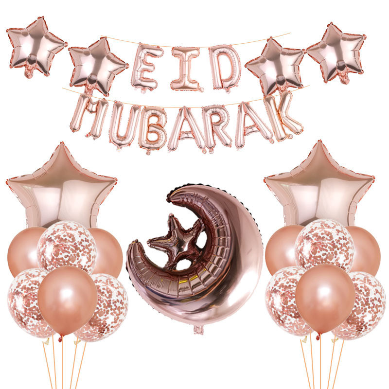 2025 Eid Ramadan Decoration Moon Star Balloon Set Party Setup Hari Raya ...