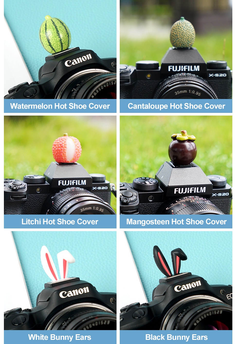 Cute Cartoon Hot Shoe Cover Panda Cat Dog Camera Fruit For Canon R50 R8 ...
